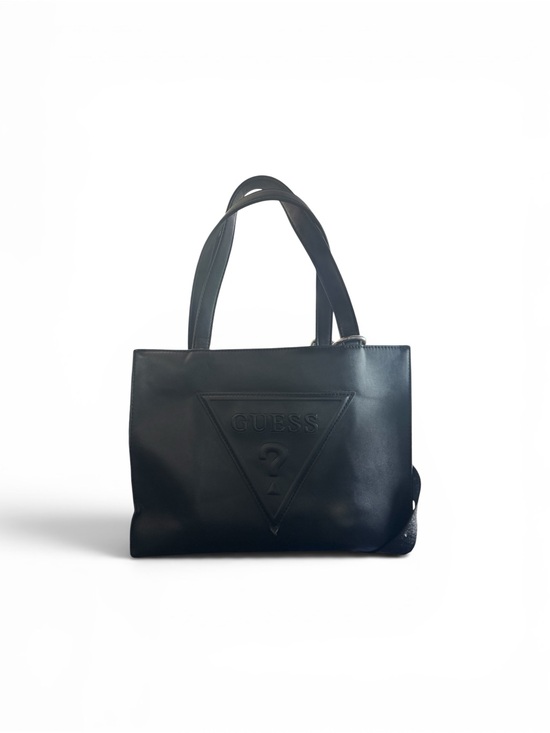 Guess | Bags | Guess Black Embossed Triangle Logo Tote | Poshmark